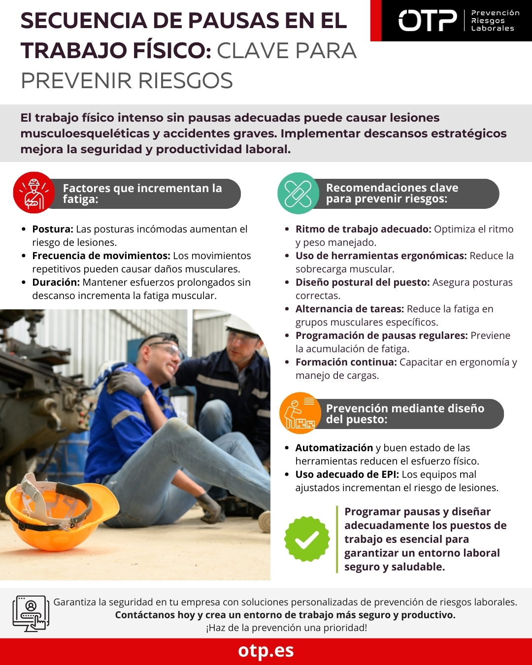 Secuencia de pausas en el trabajo físico: clave para la prevención de riesgos laborales - OTP ...